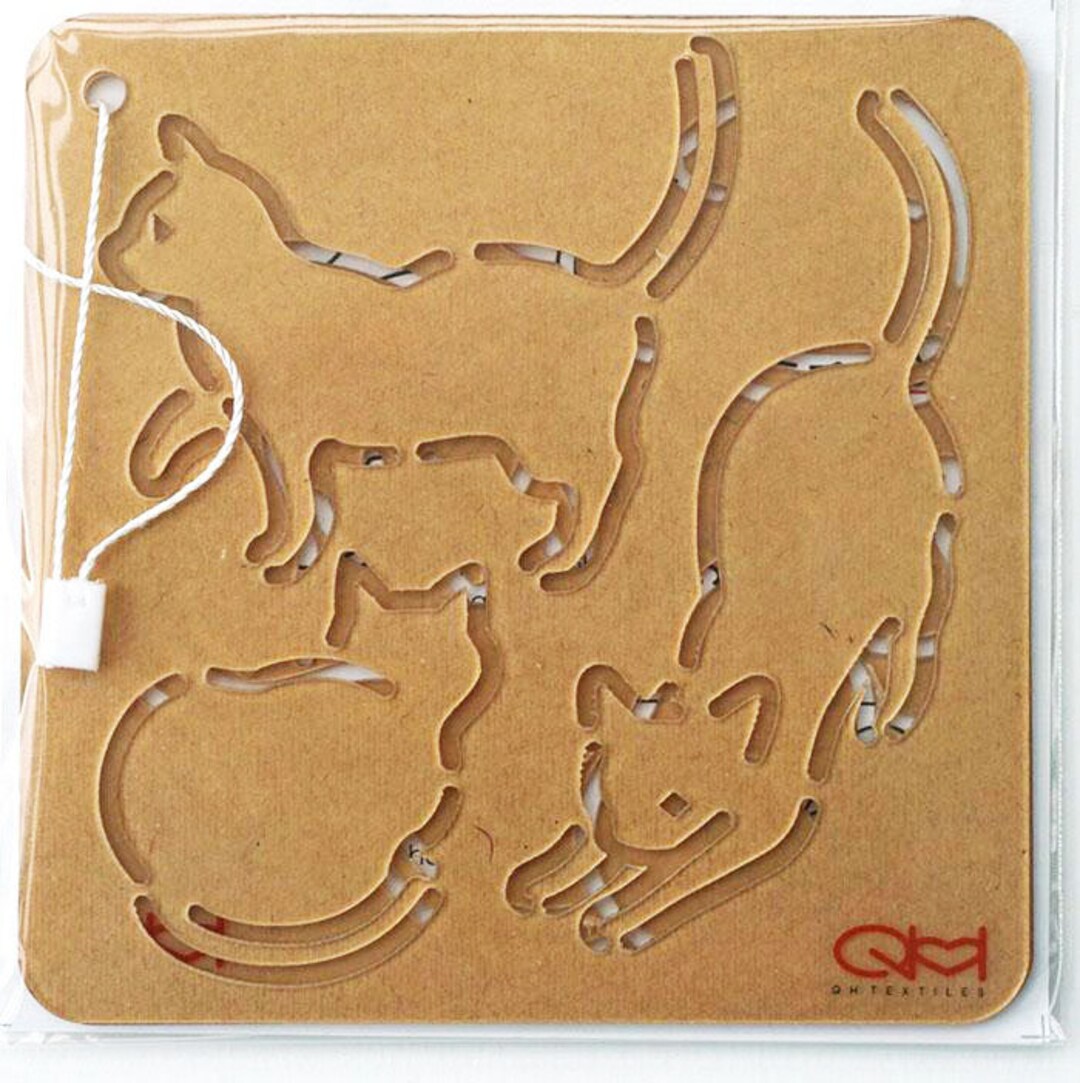 Sashiko Stencil 20 Neko cat 2 Stencils 6 Different Cats - Etsy