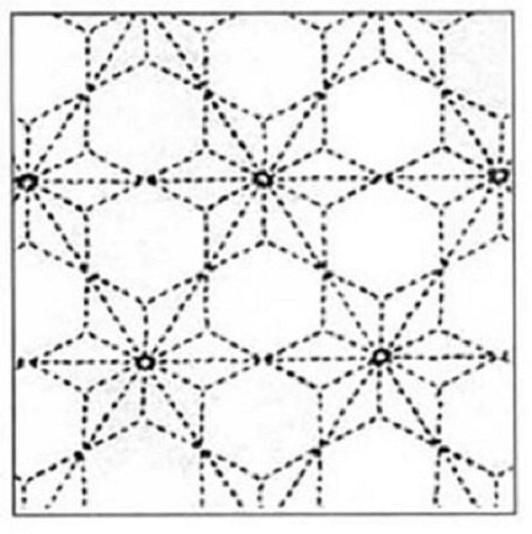 010 - White - Tobi - Asa-no-ha - Olympus Sashiko Pre-printed Sampler ...