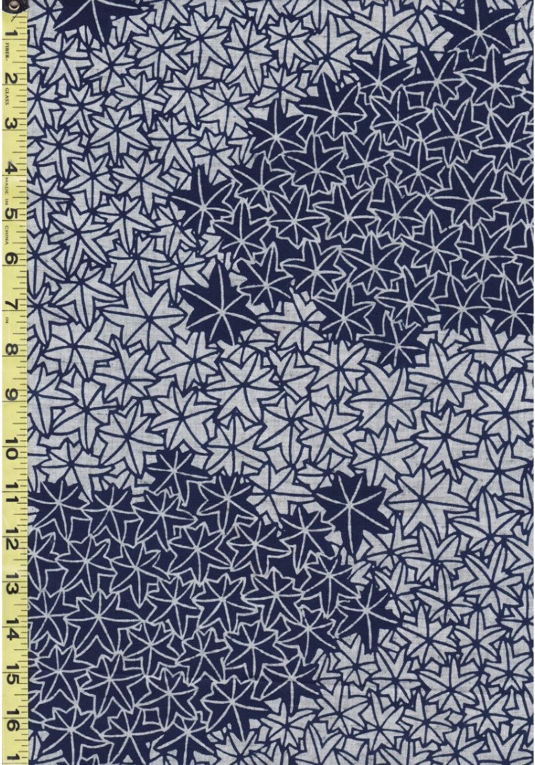 826 - Yukata Fabric - Compact Maple Leaves - Navy & Gray - Traditional ...
