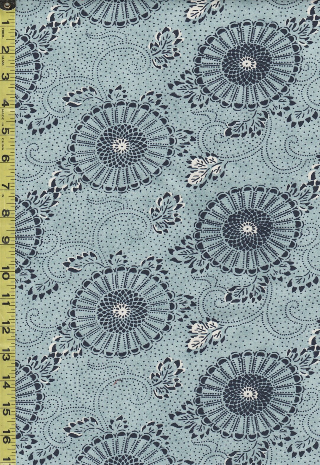 Japanese - Moda Indigo Blooming - Stylized Mums & Dotted Vines - 48090 ...