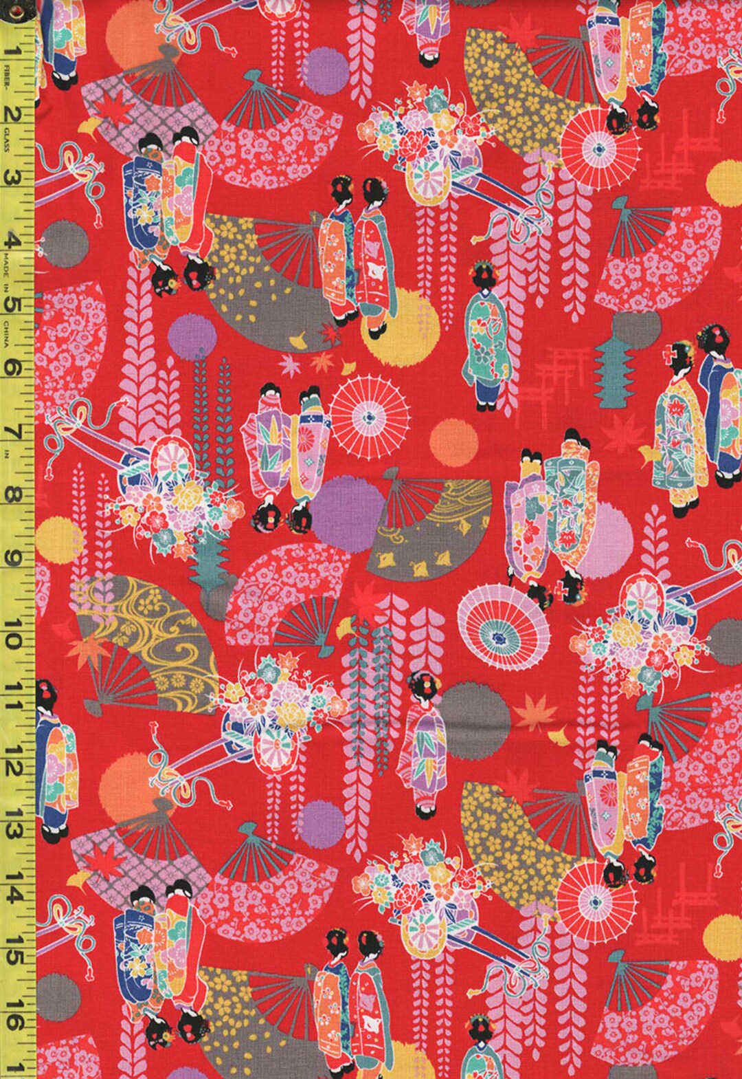 Japanese Cosmo Mako Geisha Fans & Flower Cart AP25706-E - Etsy