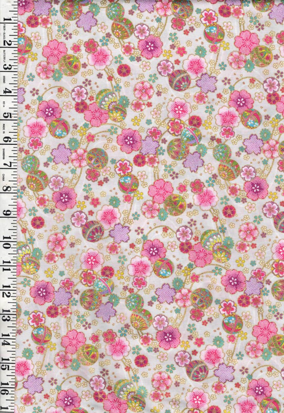 Japanese - Cosmo Small Floating Blossoms & Temari Balls - AP42110-3A ...