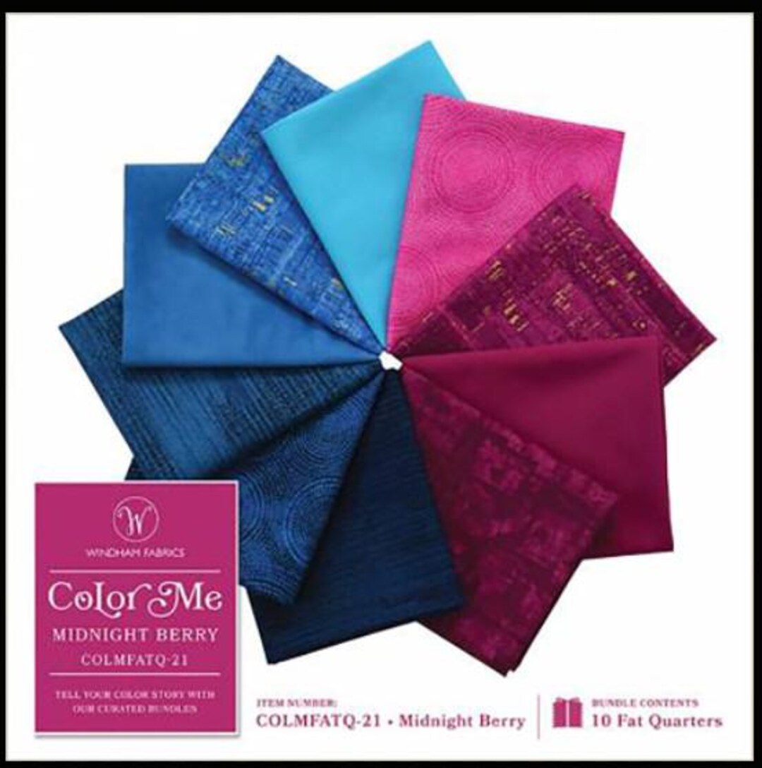 Sale - 10 FQ Pack - MIDNIGHT BERRY - Color Me - 10 Fat Quarter Bundle ...