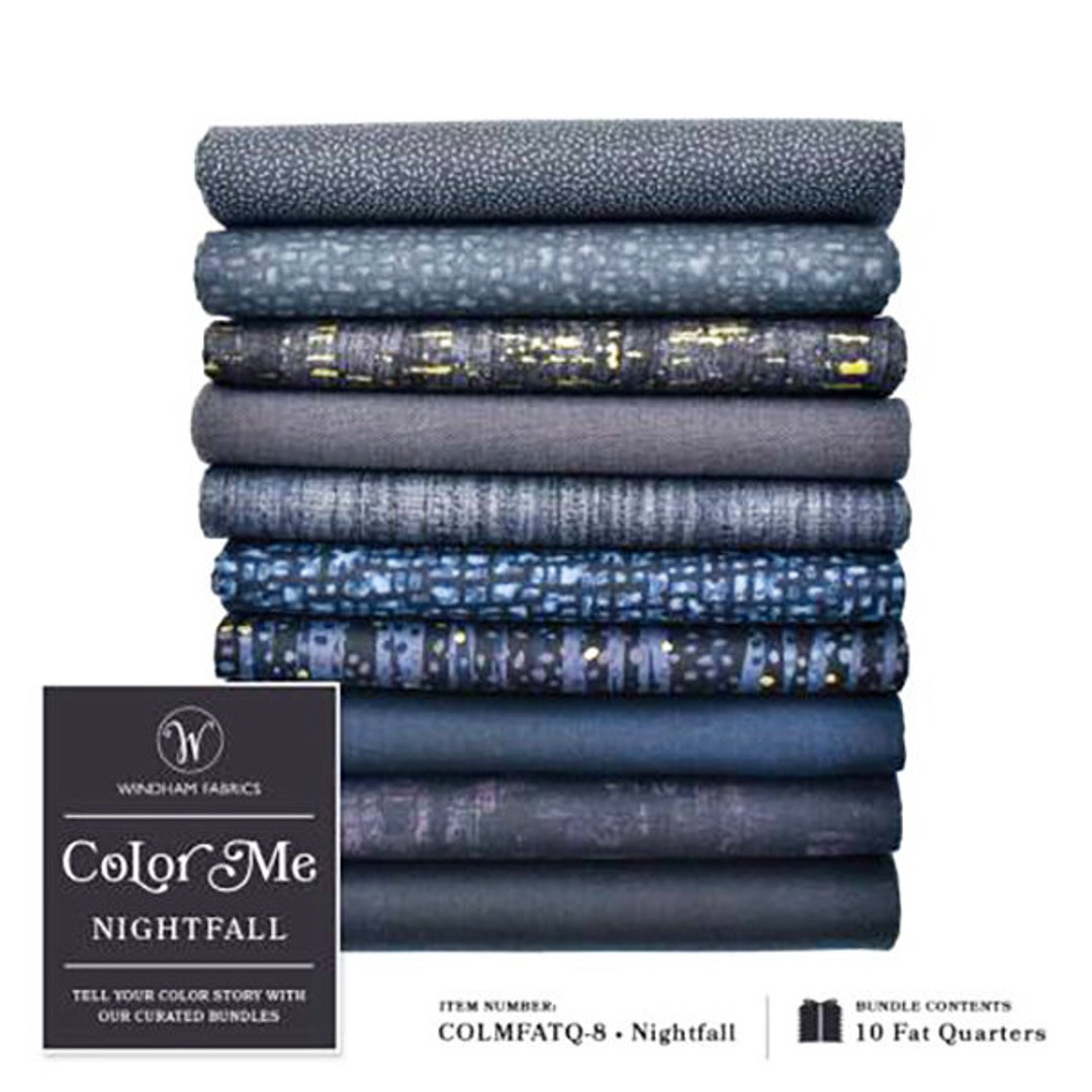 10 FQ Pack NIGHTFALL Color Me 10 Fat Quarter Bundle Multi-colors and ...