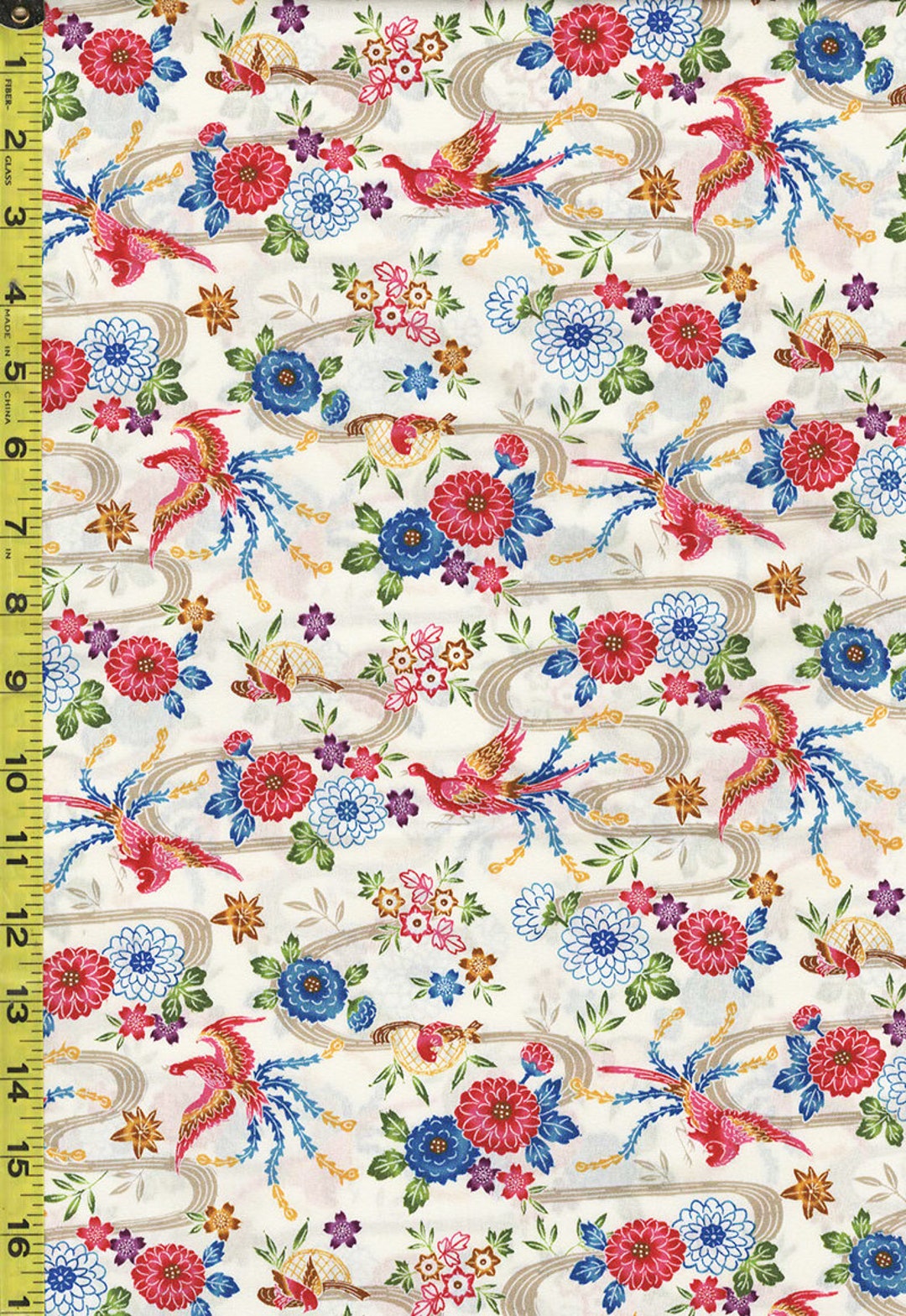 Japanese - Cosmo Okinawa Bingata Style - Phoenix, Mums & River Swirls ...