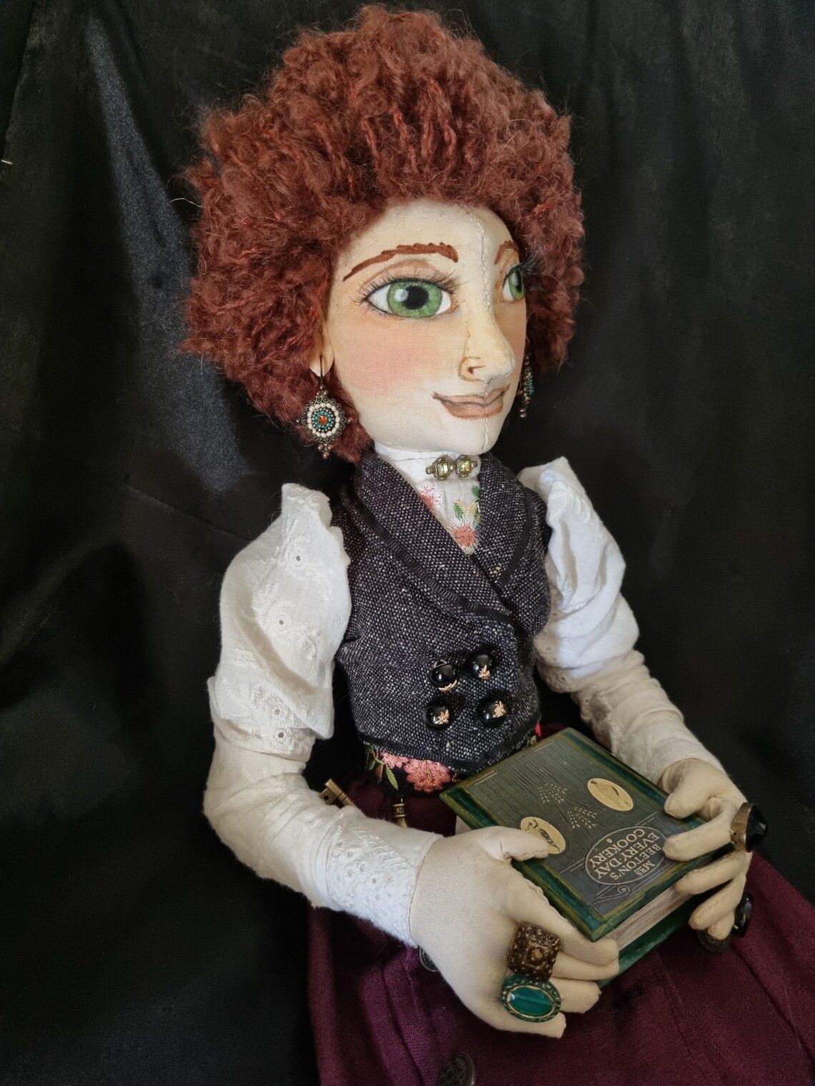 OOAK Handmade Historical Fashion Victorian Era Lady in Tweed and Linen ...