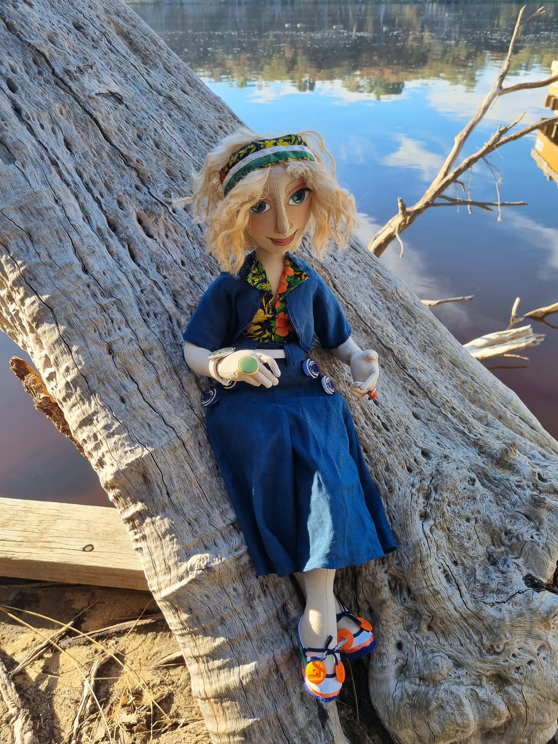 OOAK Handmade 1930's Vintage Fashion Cloth Art Doll, Linen Sport Suit ...