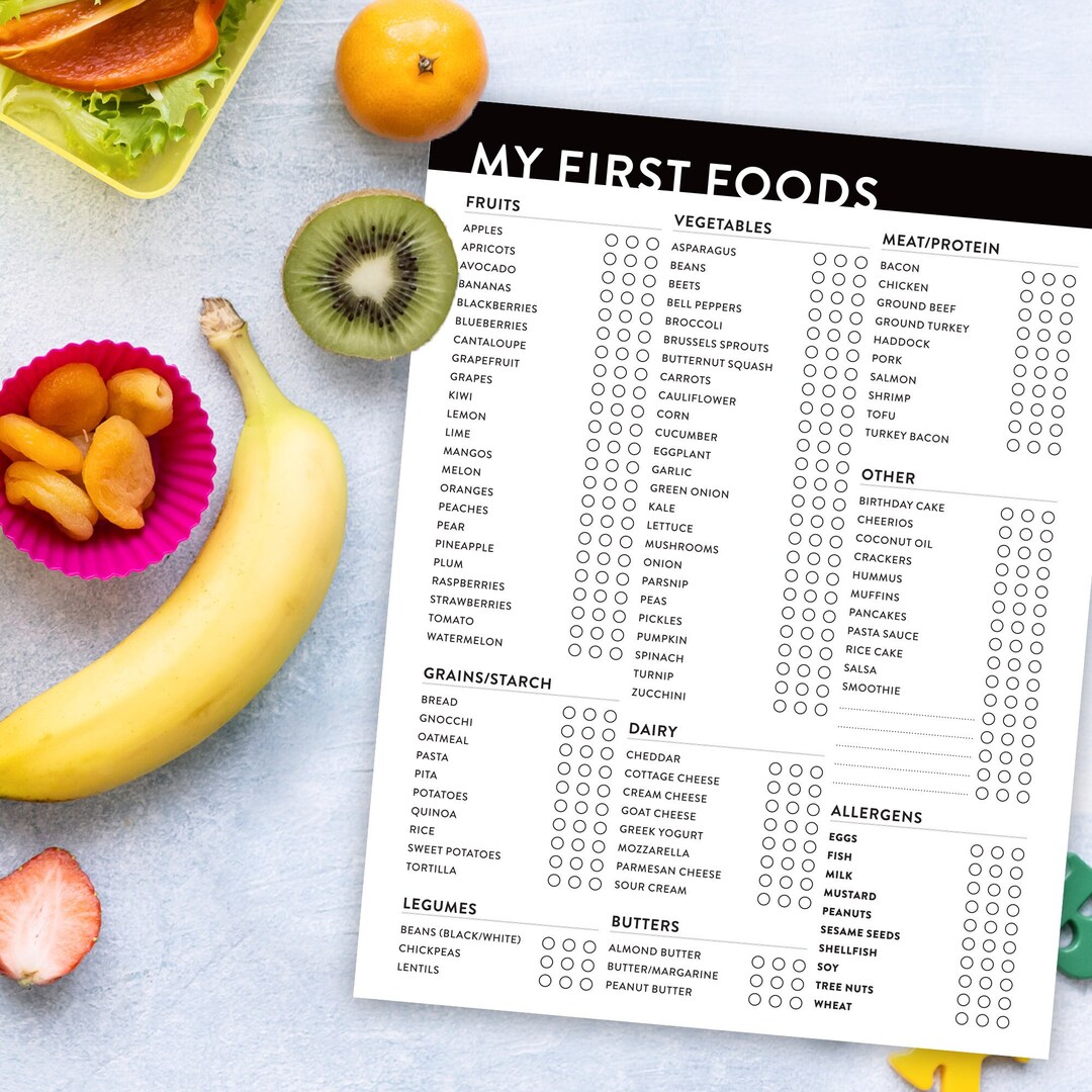 My FIRST FOODS - Baby First Foods - Little Ones Food Tracker ...