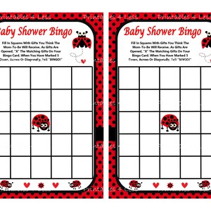 Ladybug Bingo Game Printable Ladybug Baby Shower Bingo Baby | Etsy