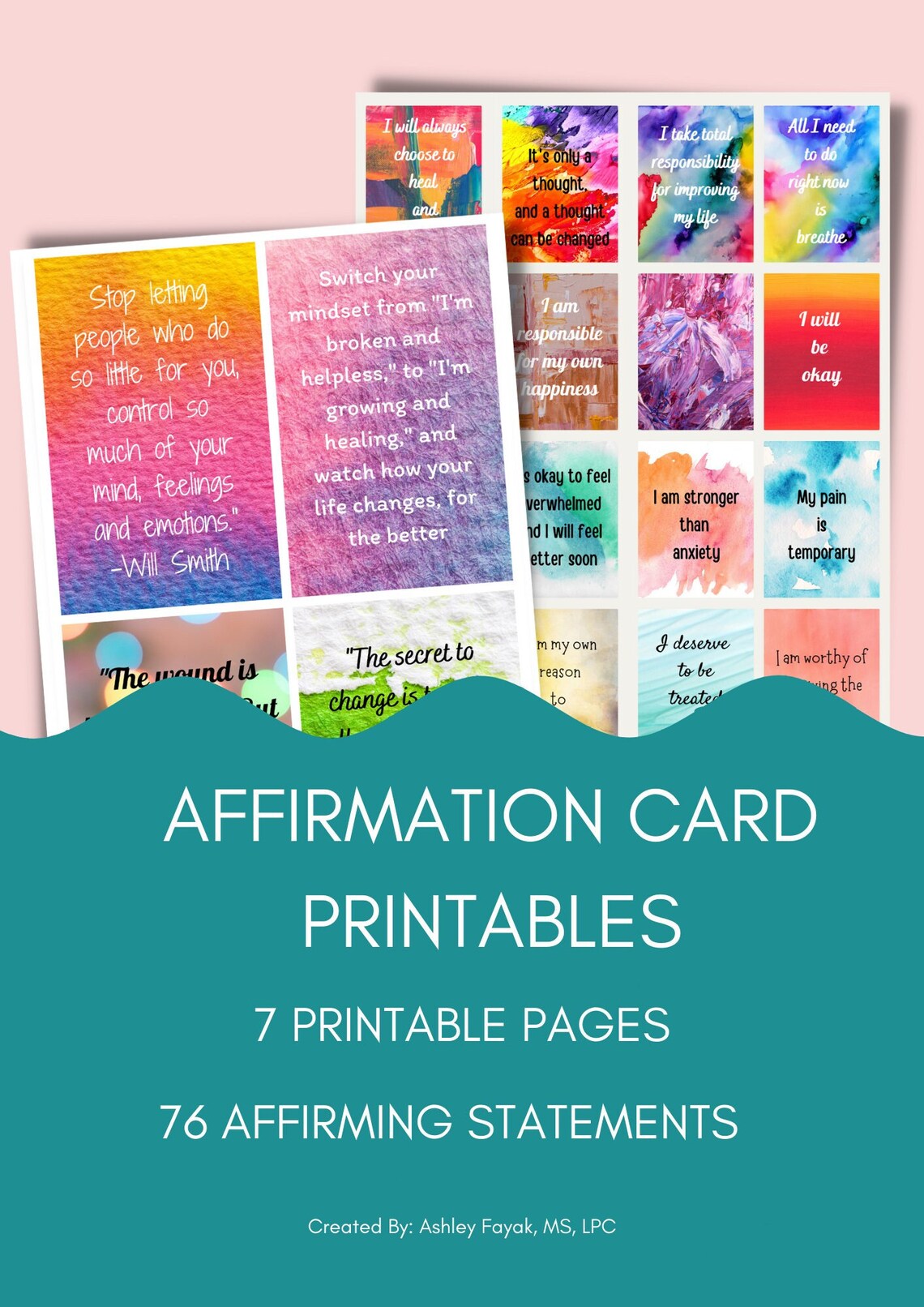 Affirmation Cards Printable, Digital Download - Etsy