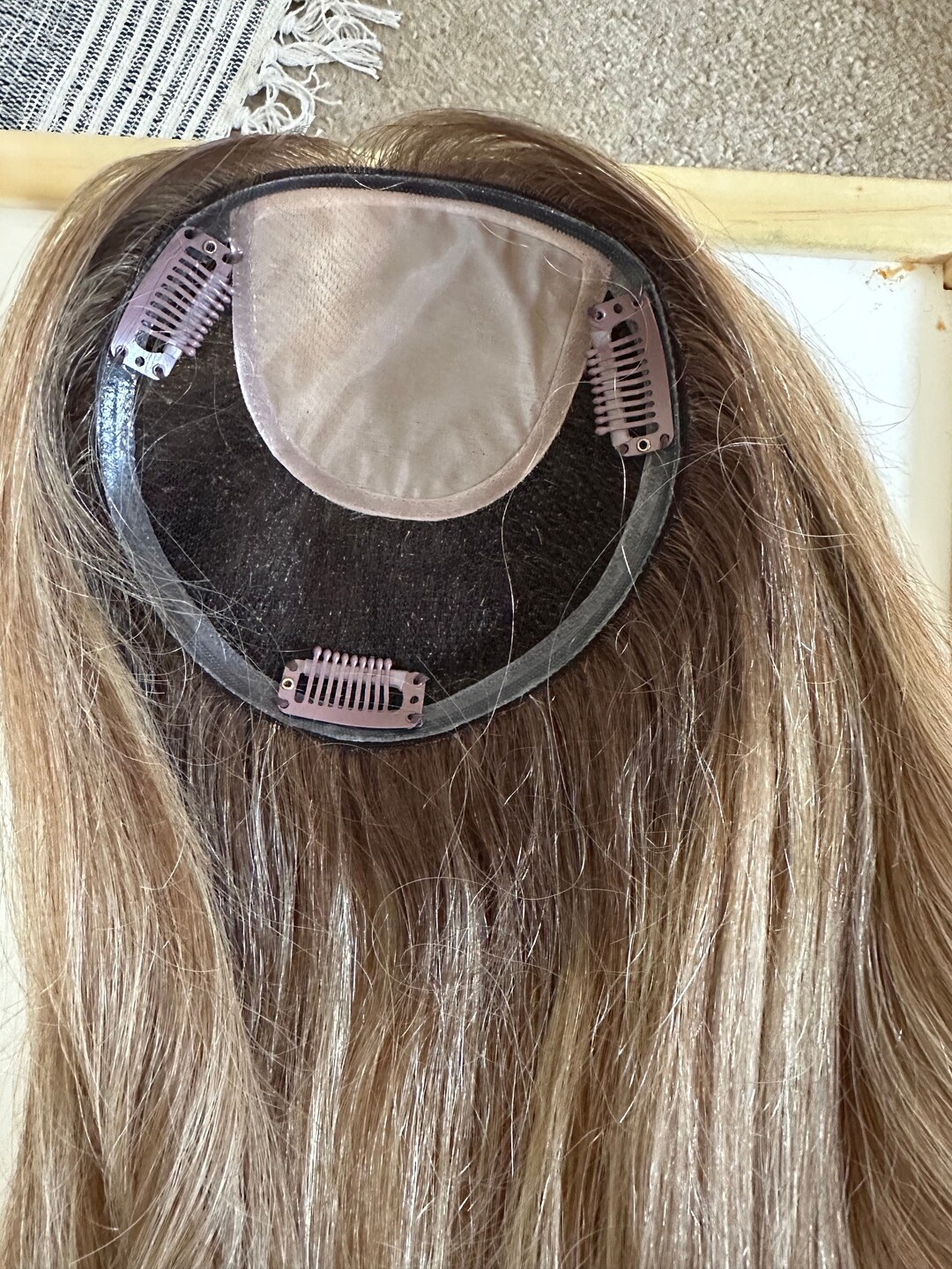 14 Human Hair Topper 100% Remy Human Hair Piece. Free Parting. Base ...