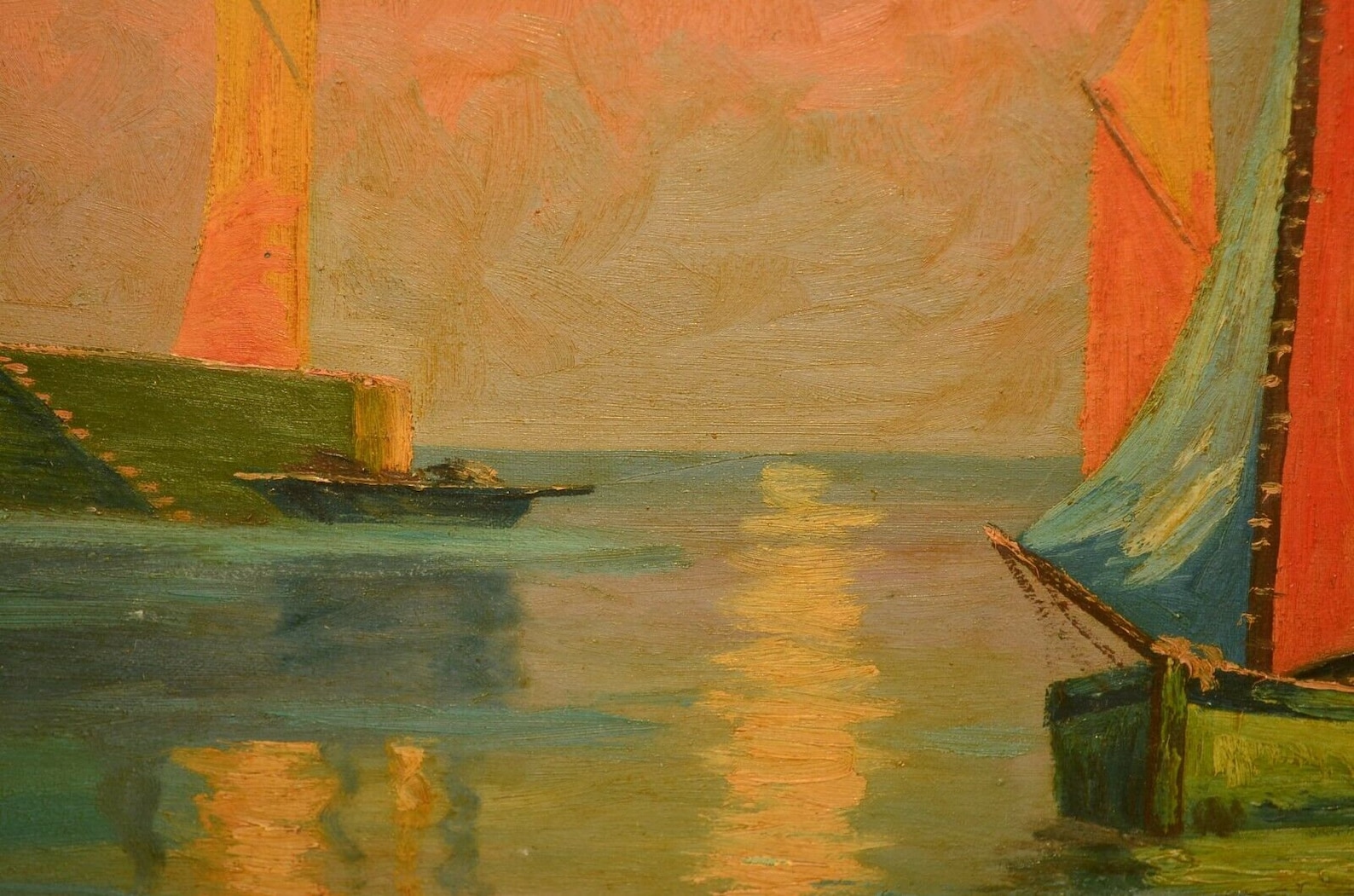 EUPHEMIA CHARLTON FORTUNE Original Vintage Signed Oil Painting Sail ...