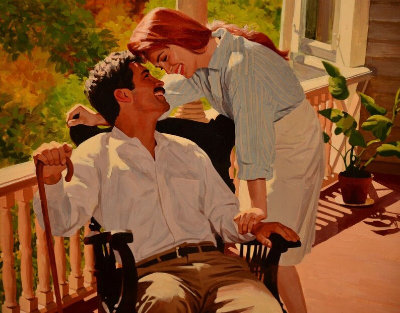 MITCHELL HOOKS Original Vintage Artist Signed 1950s Pin up Man Woman ...