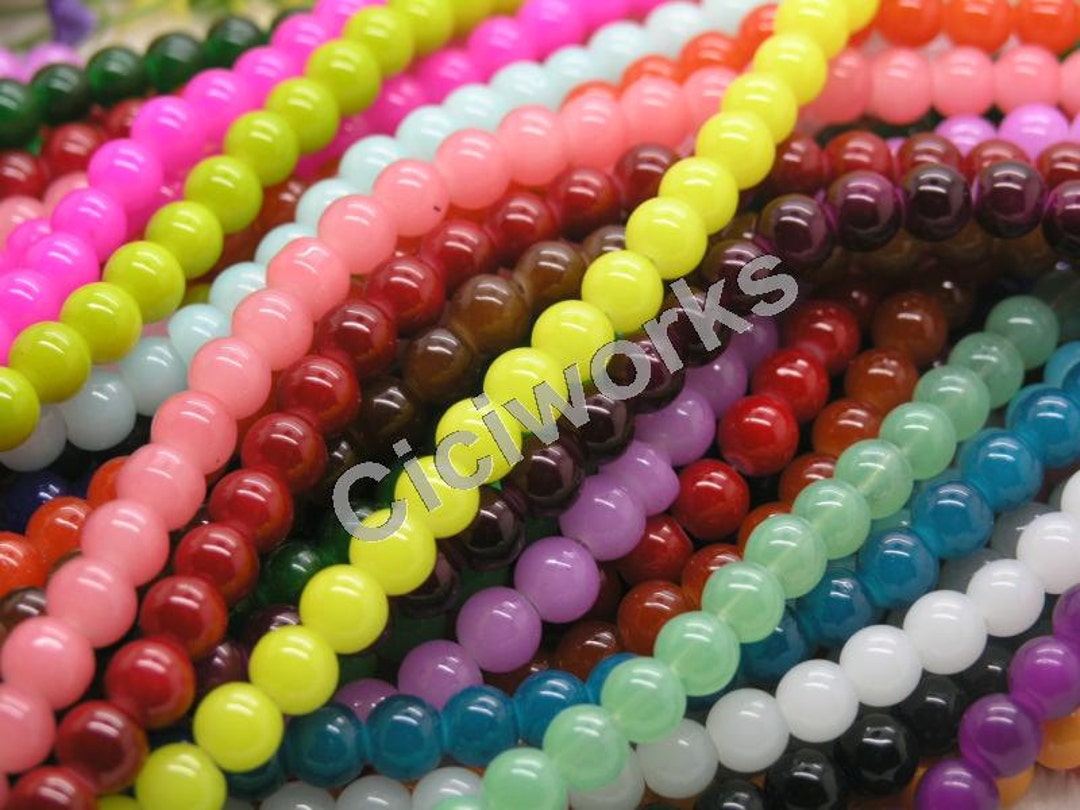 Wholesale Multi-color Round Glass Beads 8mm - 6mm - 4mm Set - Etsy