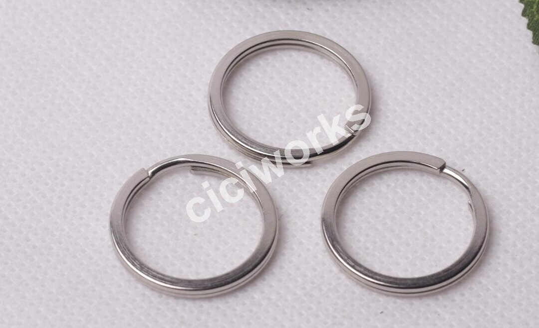 Wholesale 50pcs 30mm Silver White Keyrings Charm Split Rings Open Jump ...