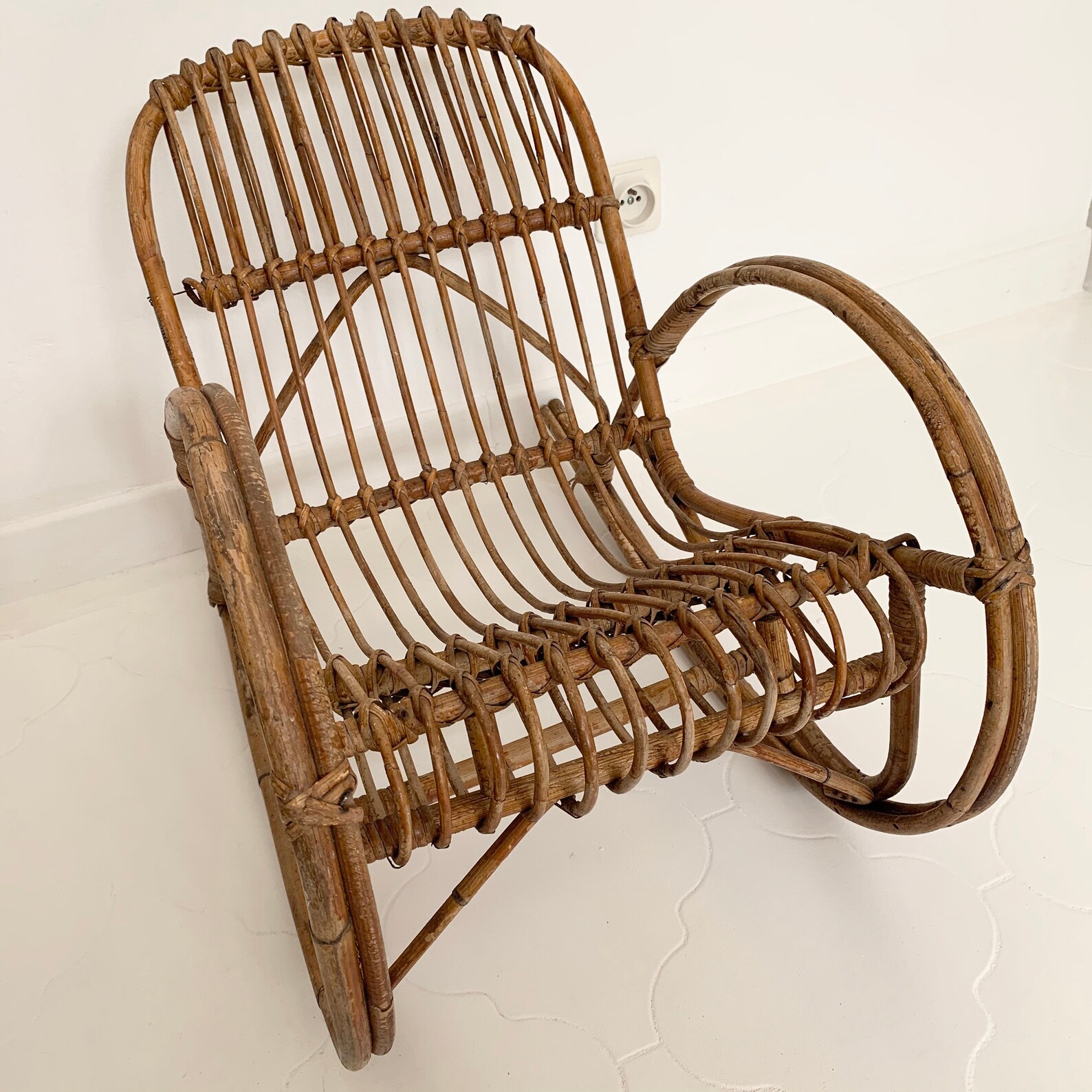 Rocking-chair en rotin enfant poupée vintage - Etsy France