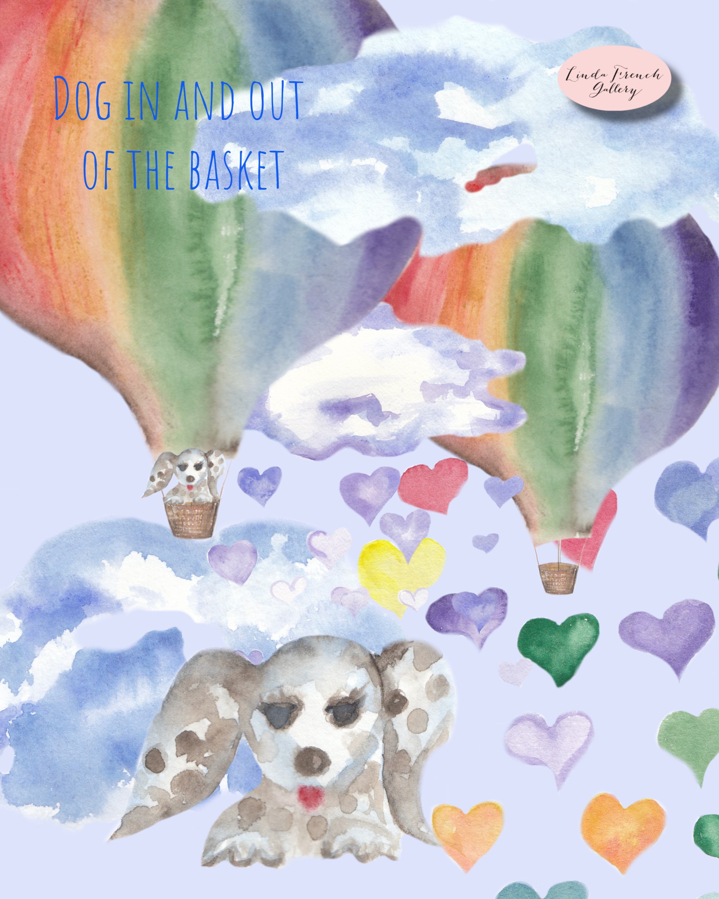 Rainbow Weather WATERCOLOR Clip Art Set/hot Air Balloon/sun - Etsy