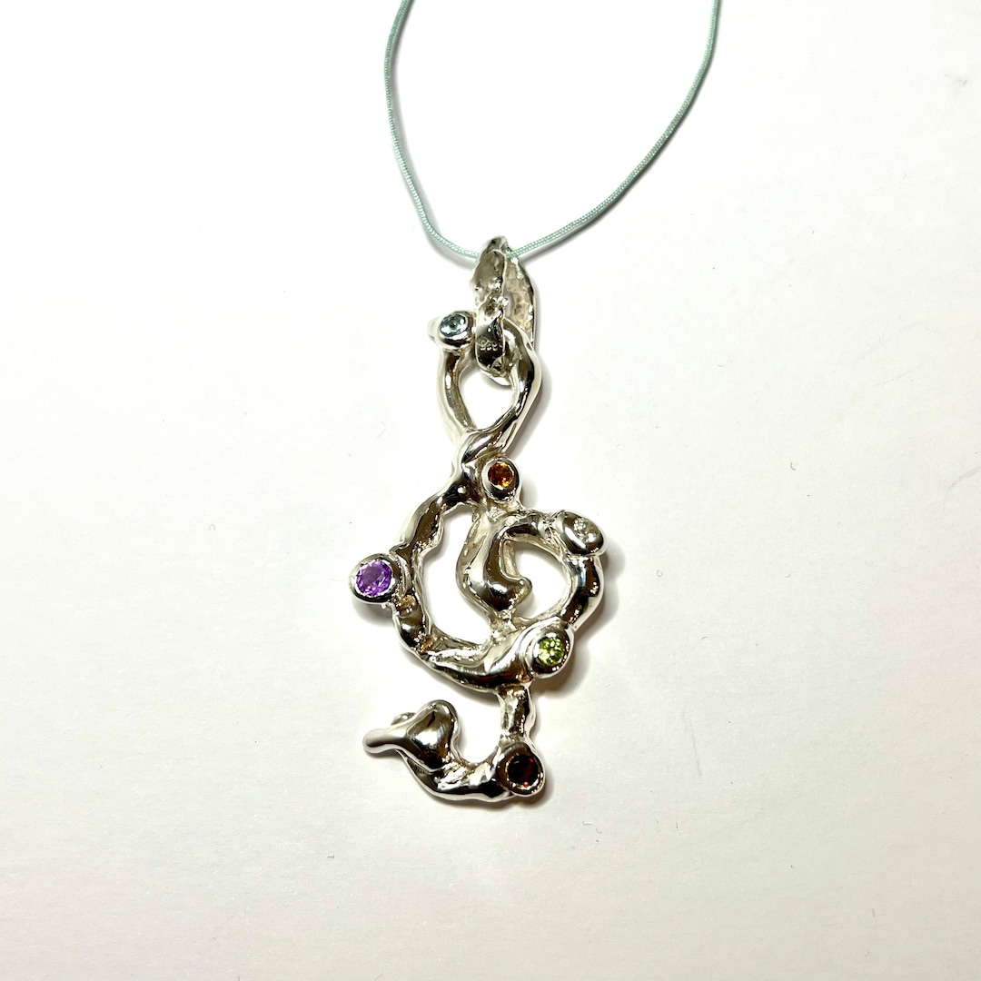 Treble Clef in 925 Silver Set With Fine Stones - Etsy