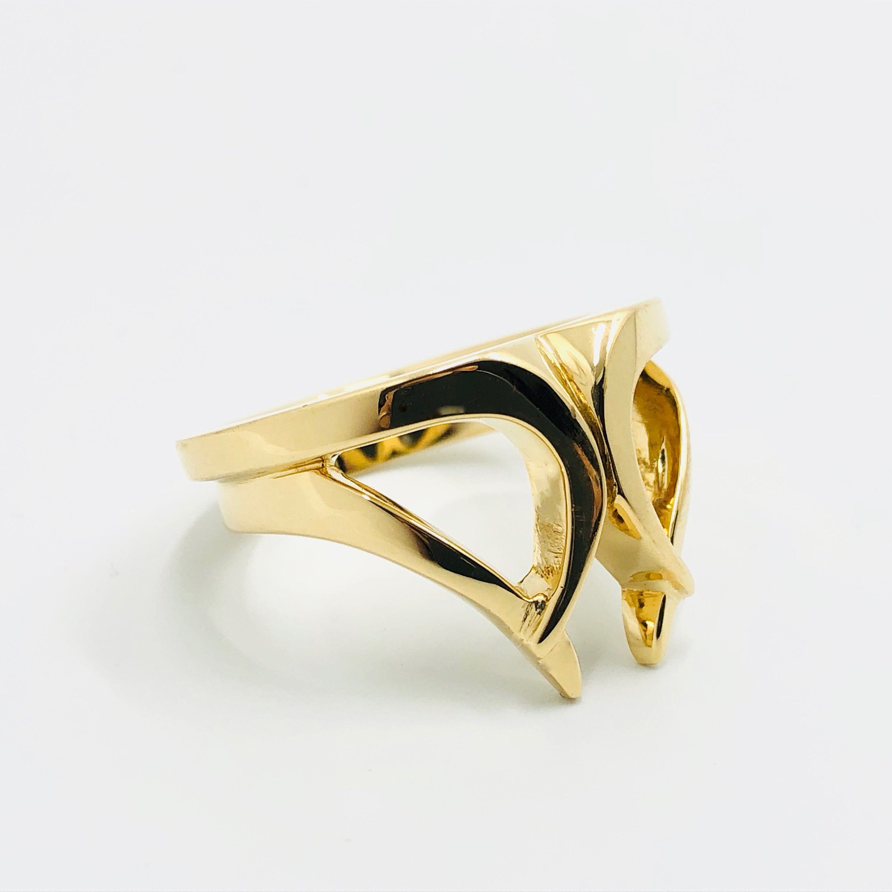 Ring Mask Cut in Yellow Gold 750/1000 - Etsy UK