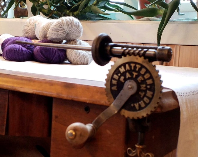 Vintage Patented Spool Machine, Mechanical Weaving Tool, Hand Driven ...