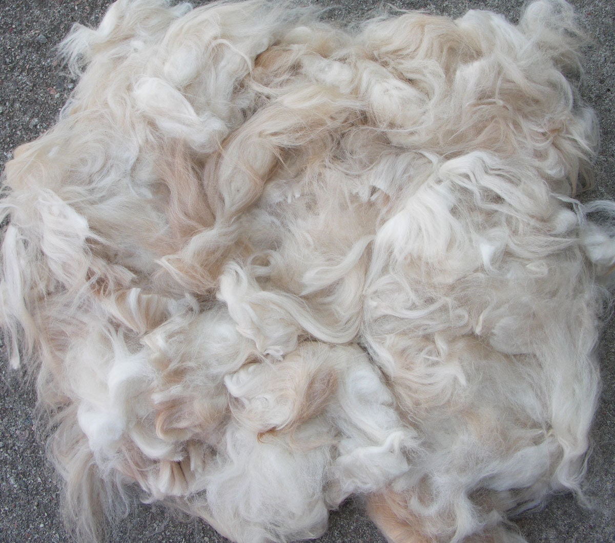 40 g Angora Fibre, class 2, for felting, red/yellow, Made in Sweden ...