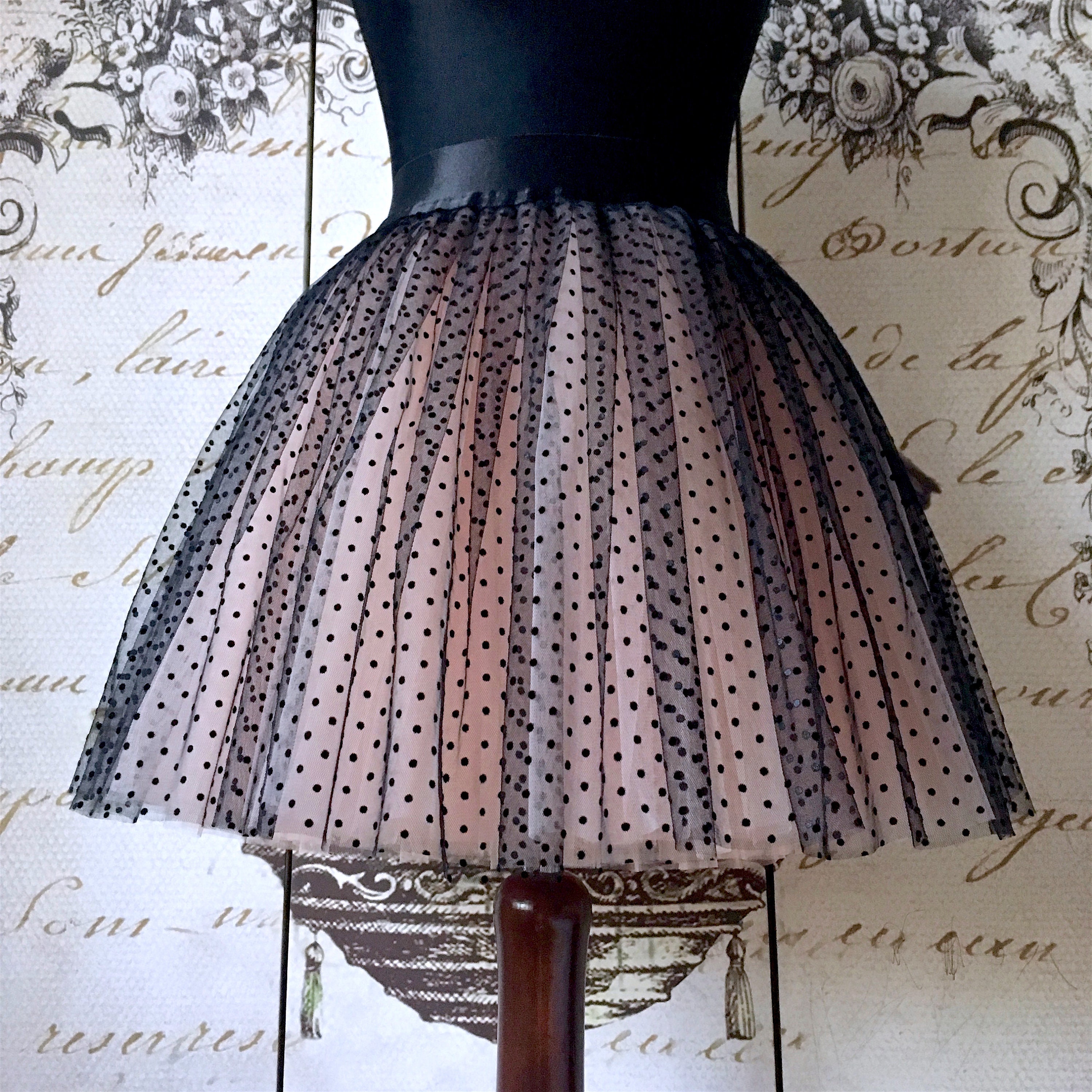 Tulle Skirt Polka Dot For Women Two Tone Tulle Skirt Etsy