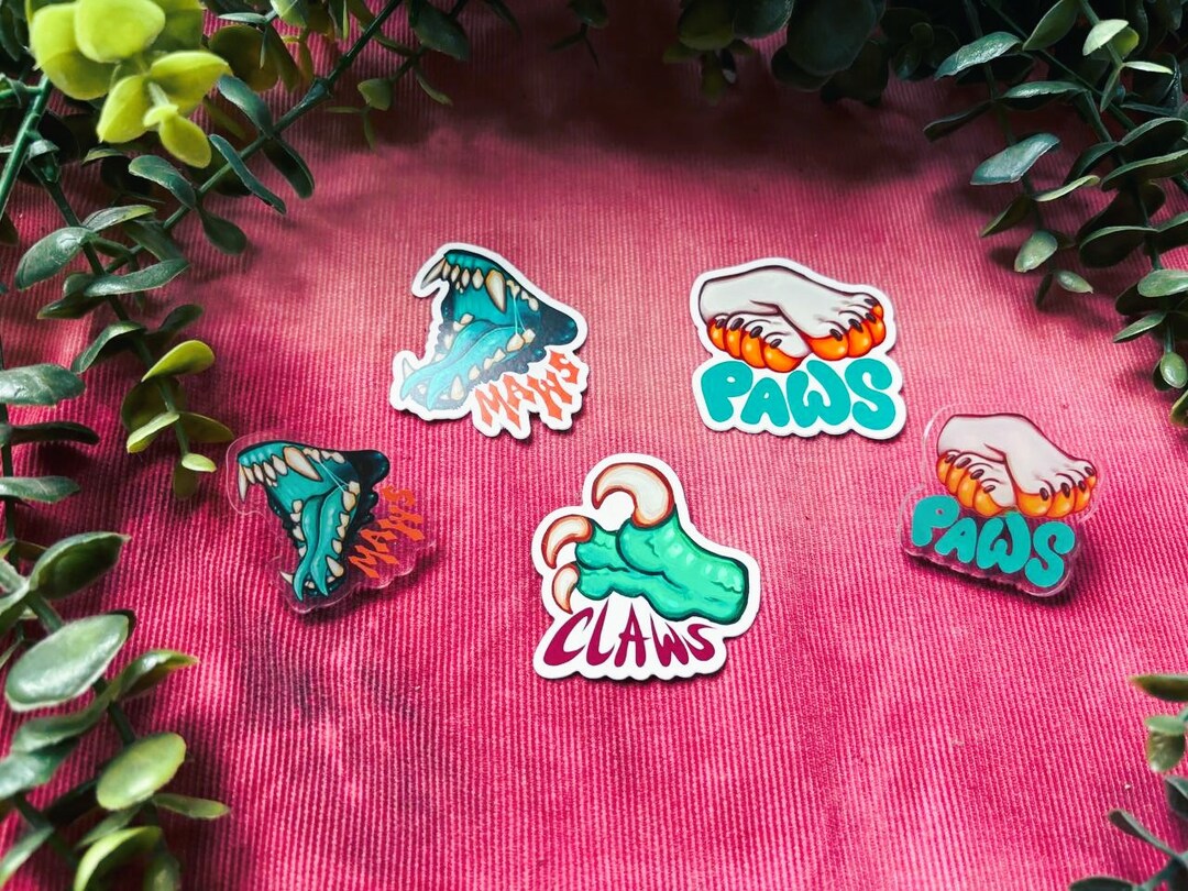 Team Maw Vs Team Paw: Furry Acrylic Pins & Stickers - Etsy