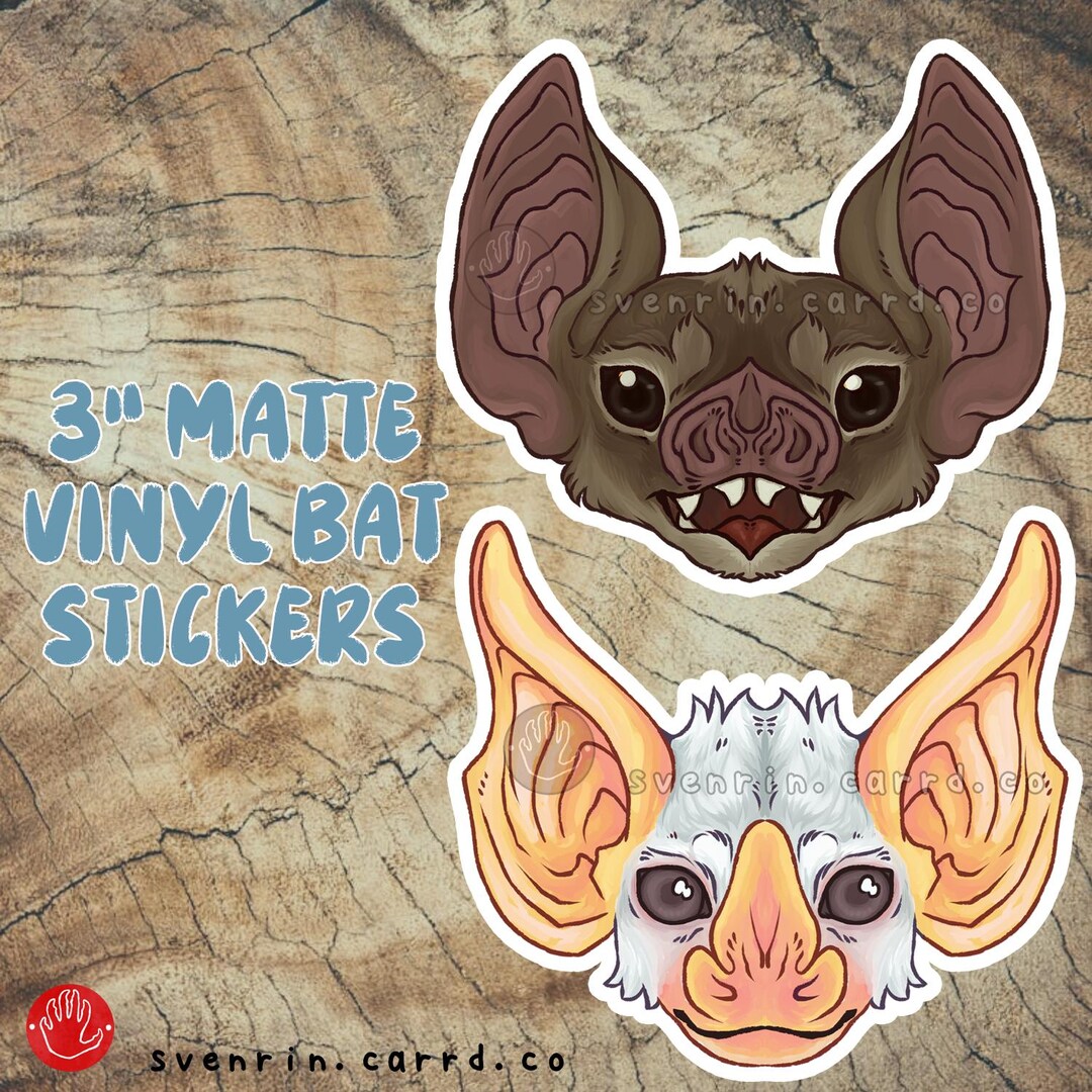 Bat Sticker Set, Vampire Bat & White Honduran Bat Furry Laptop Decal - Etsy