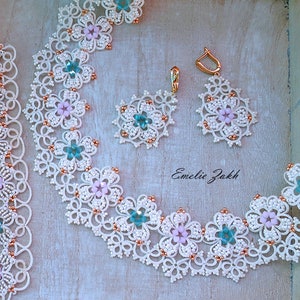 Tatting Tutorial Jewelry Frivolite Pattern Bracelet Earrings Necklace ...