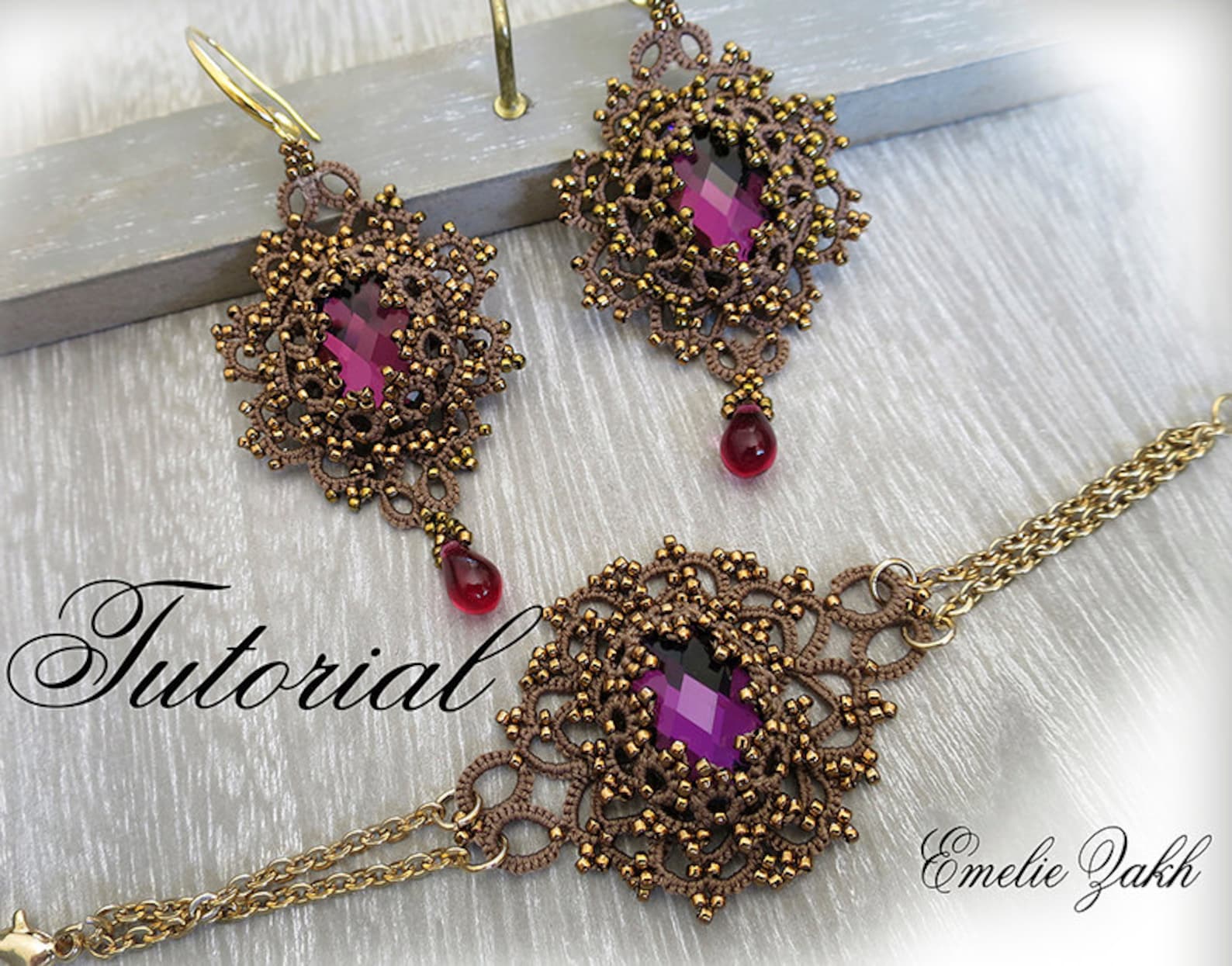 Frivolite Lace Jewelry Tatting Pattern Lina Set Earrings - Etsy Canada