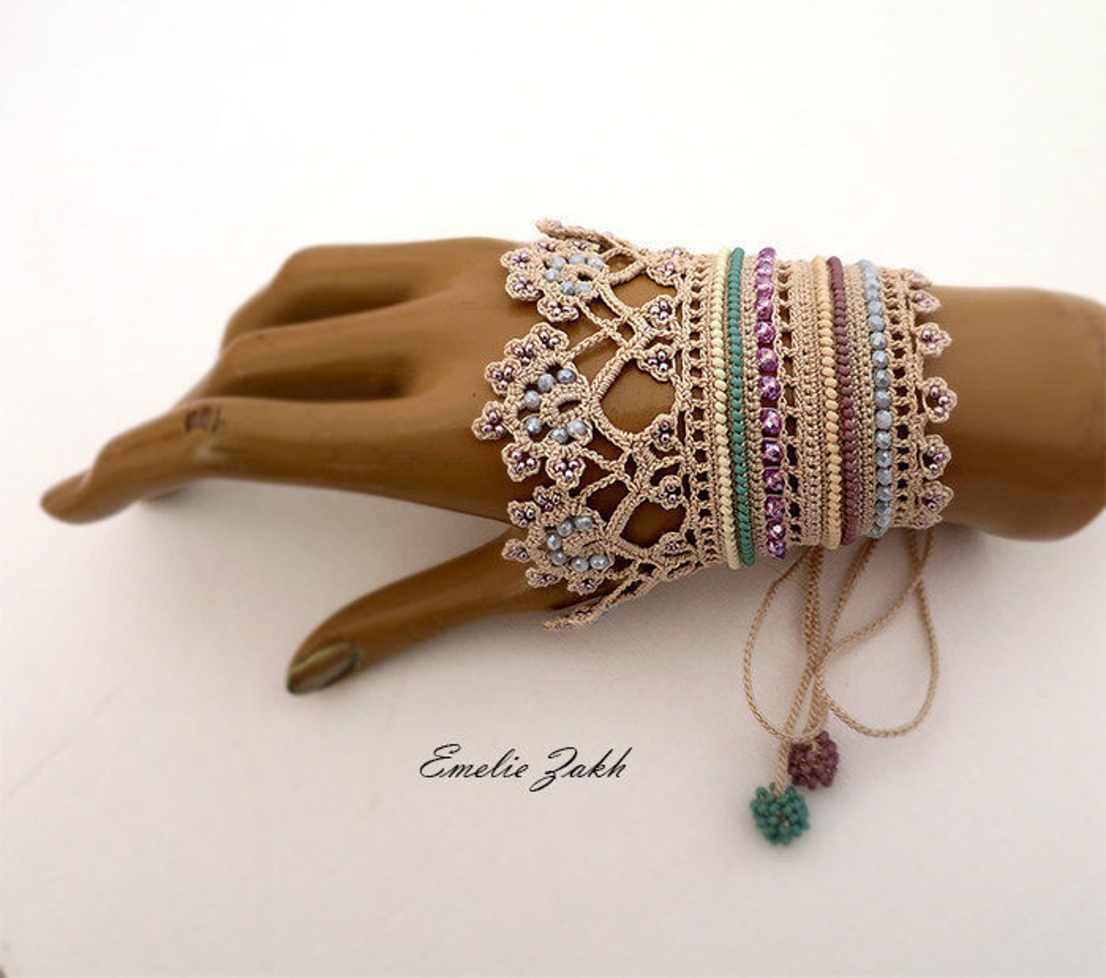 Pattern Crochet Bracelet Cuff 4 Tutorials PDF File Videos - Etsy