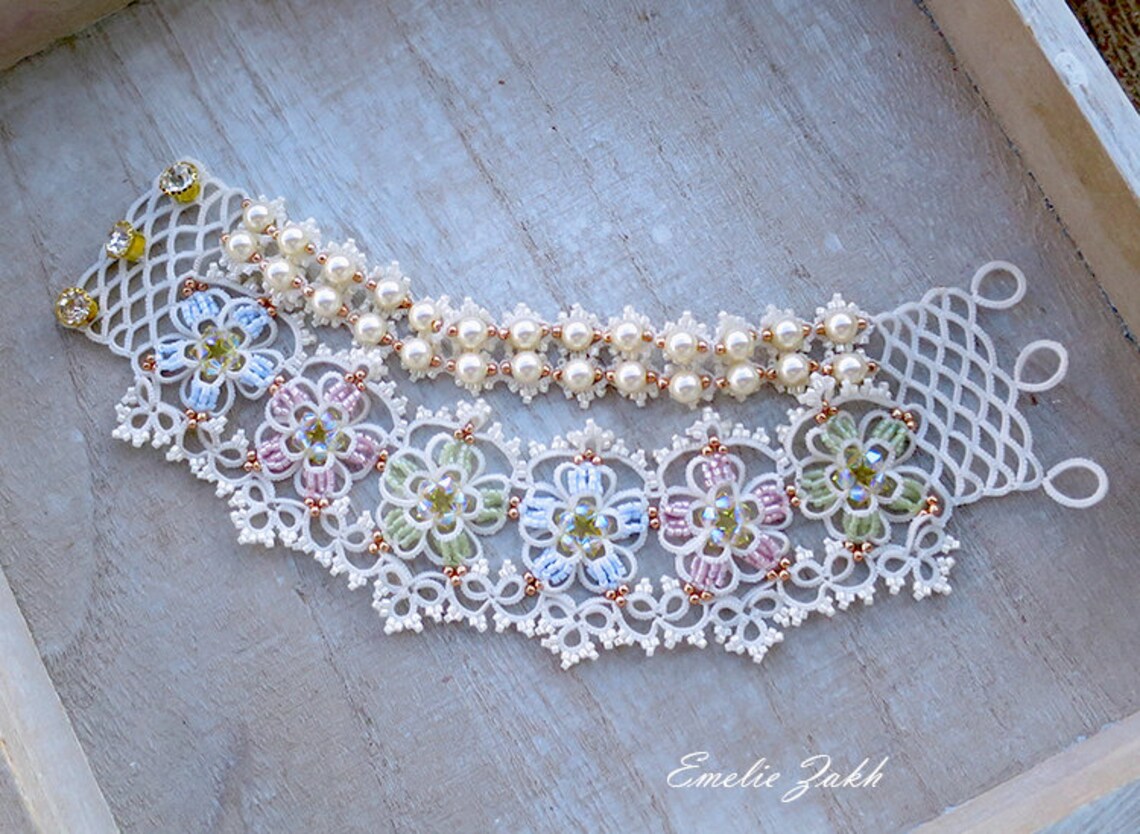 Tatting Tutorial Jewelry Frivolite Pattern Bracelet Earrings Necklace ...
