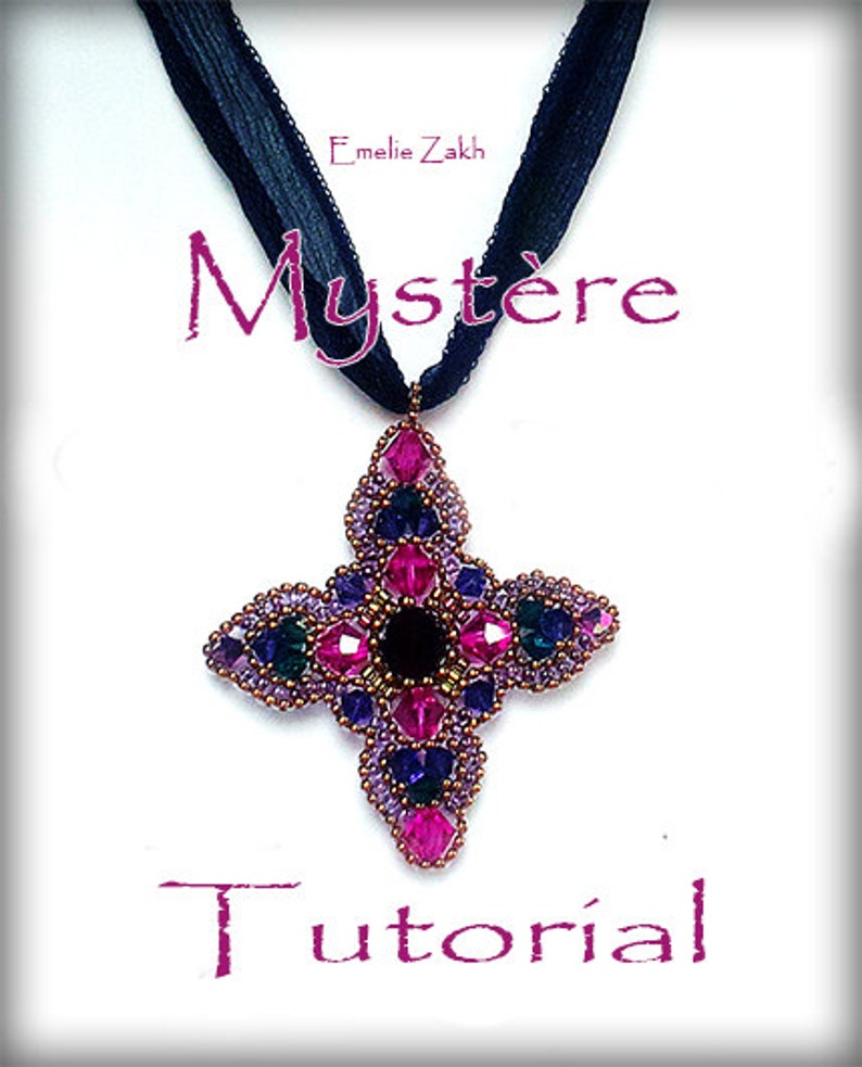 Crystal Cross Pendant Beading Tutorial Pattern Jewelry PDF - Etsy