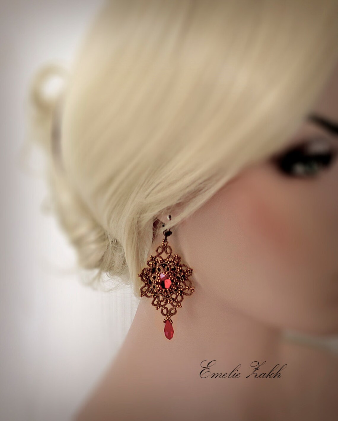 Frivolite Lace Jewelry Tatting Pattern Lina Set Earrings - Etsy Canada