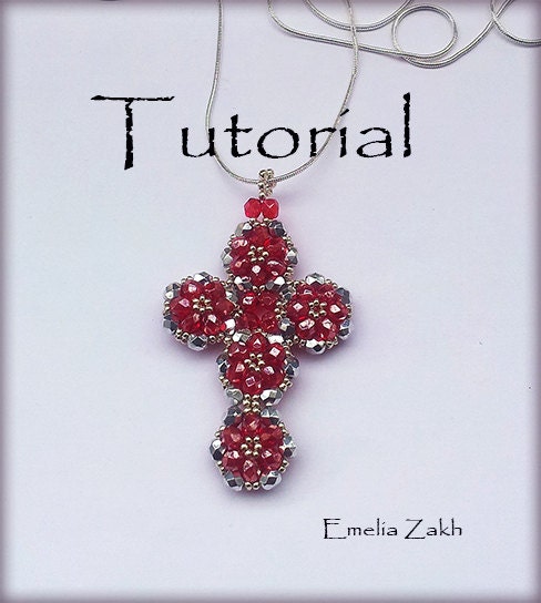 Cross Pendant Beading Tutorial Beadwork Pattern Jewelry PDF File ...