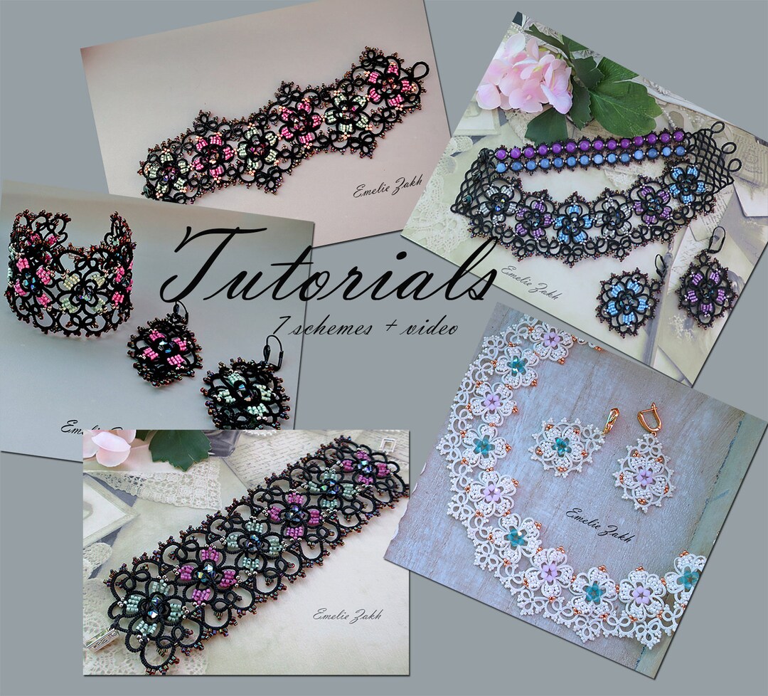 Tatting Tutorial Jewelry Frivolite Pattern Bracelet Earrings Necklace ...
