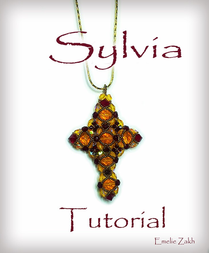 Beading Pattern Crystal Pendant Cross - Beaded Tutorial Jewelry - PDF ...
