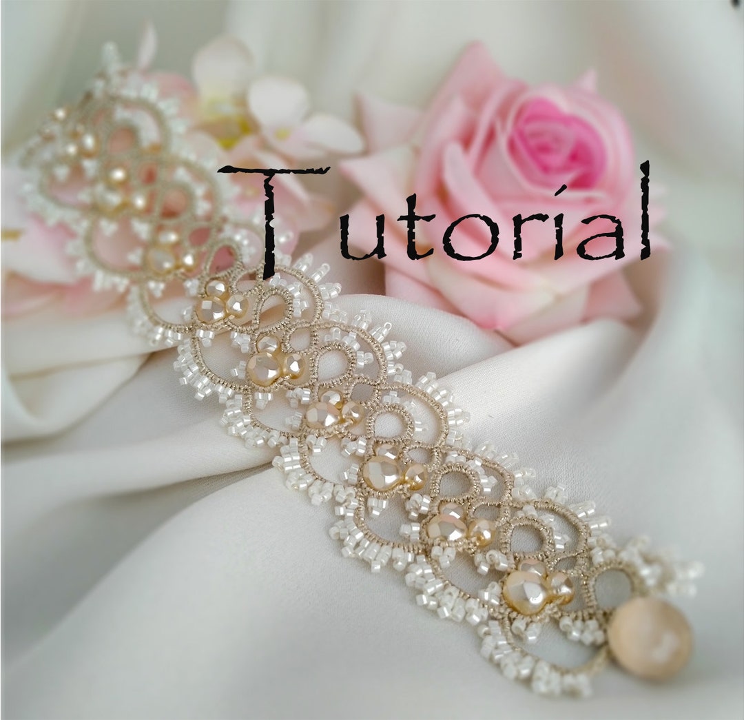 Beige Lace Bracelet Tutorial – Advanced Tatting Technique With Lurex ...