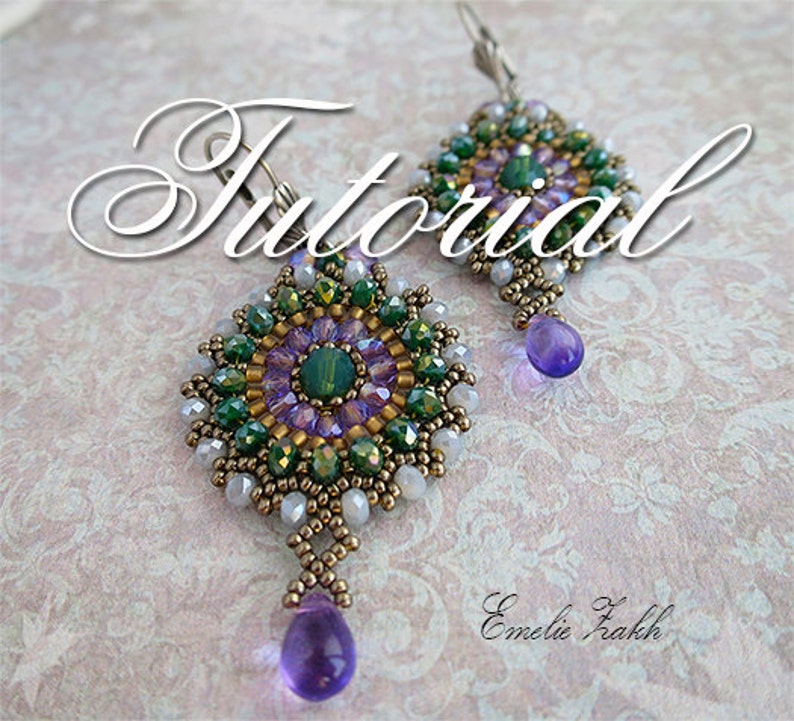 Beading Tutorial - Beaded Earrings - Tutorial Instructions Earrings - Beaded Jewelry Pattern ...
