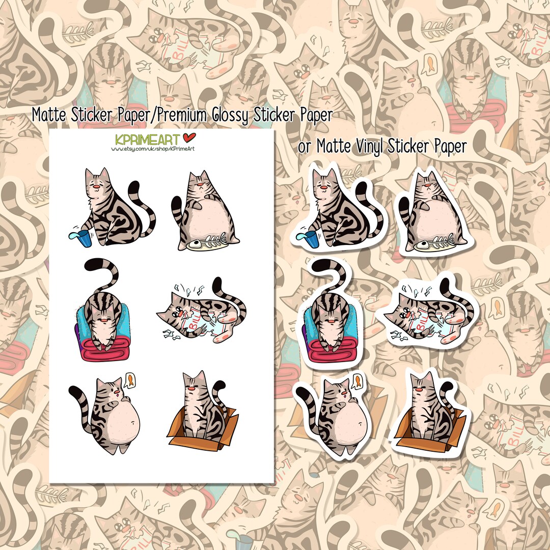 American Shorthair Cat Stickers Bad Cat Sticker Set Silver - Etsy