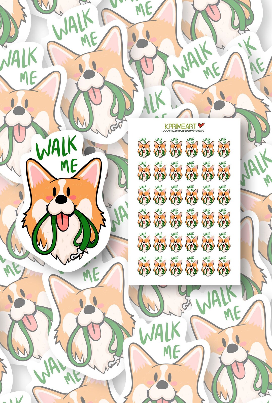 36 Corgi Dog Walk Stickers Dog Walkies Stickers Walk Me - Etsy