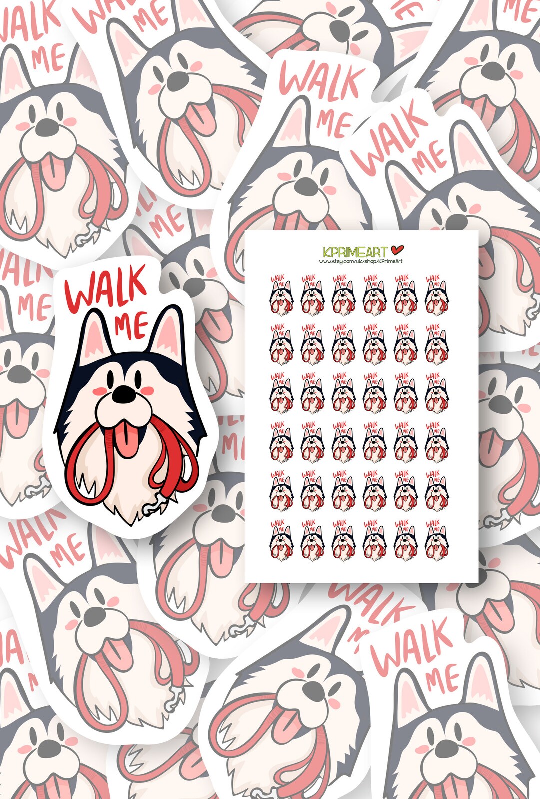 36 Husky Dog Walk Stickers Dog Walkies Stickers Walk Me - Etsy