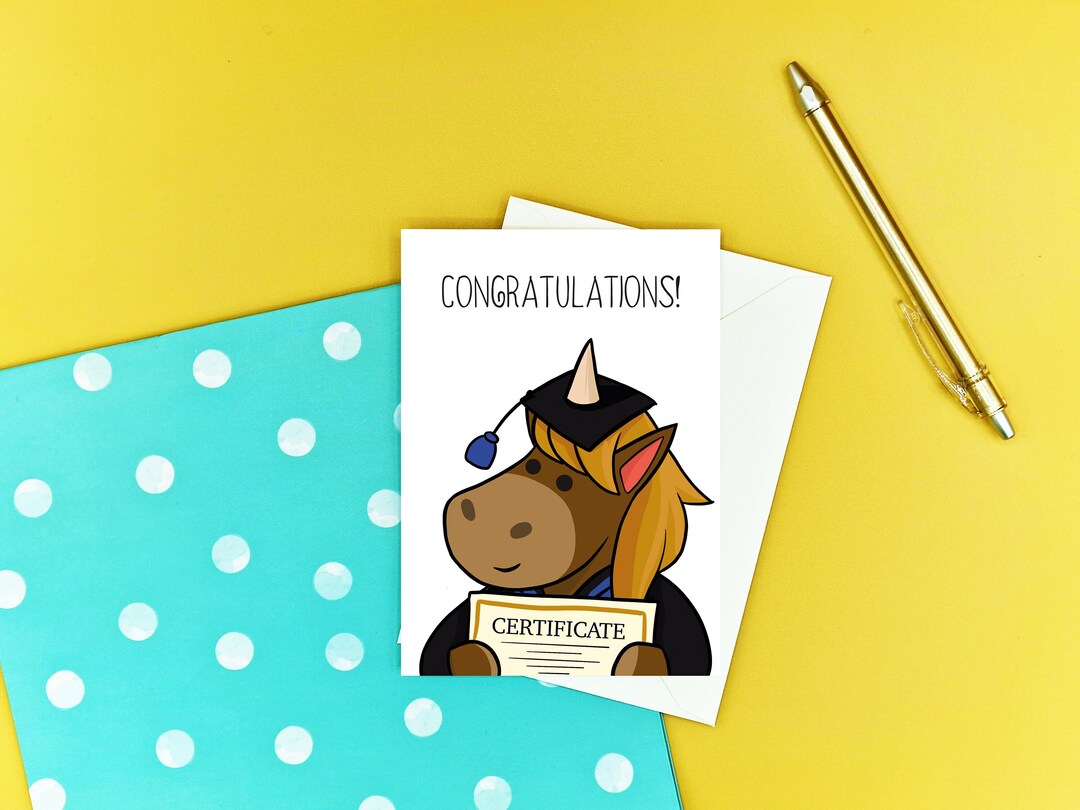 Congratulations Graduating Uni-corn Graduation Greeting - Etsy