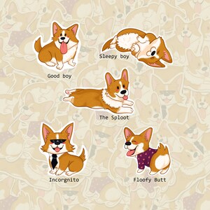Corgi Vinyl Sticker Set Pembroke Welsh Corgi Red Corgi Incorgnito ...