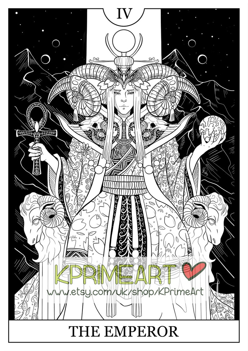 A4 A5 Emperor Art Print Tarot Card Occult Pagan | Etsy