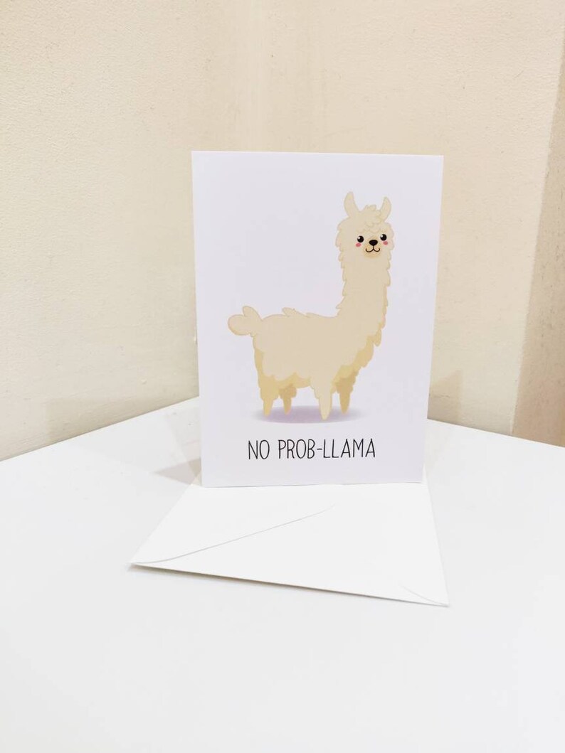 No Prob Llama No Probllama Llama Gift Llama Card Llama - Etsy