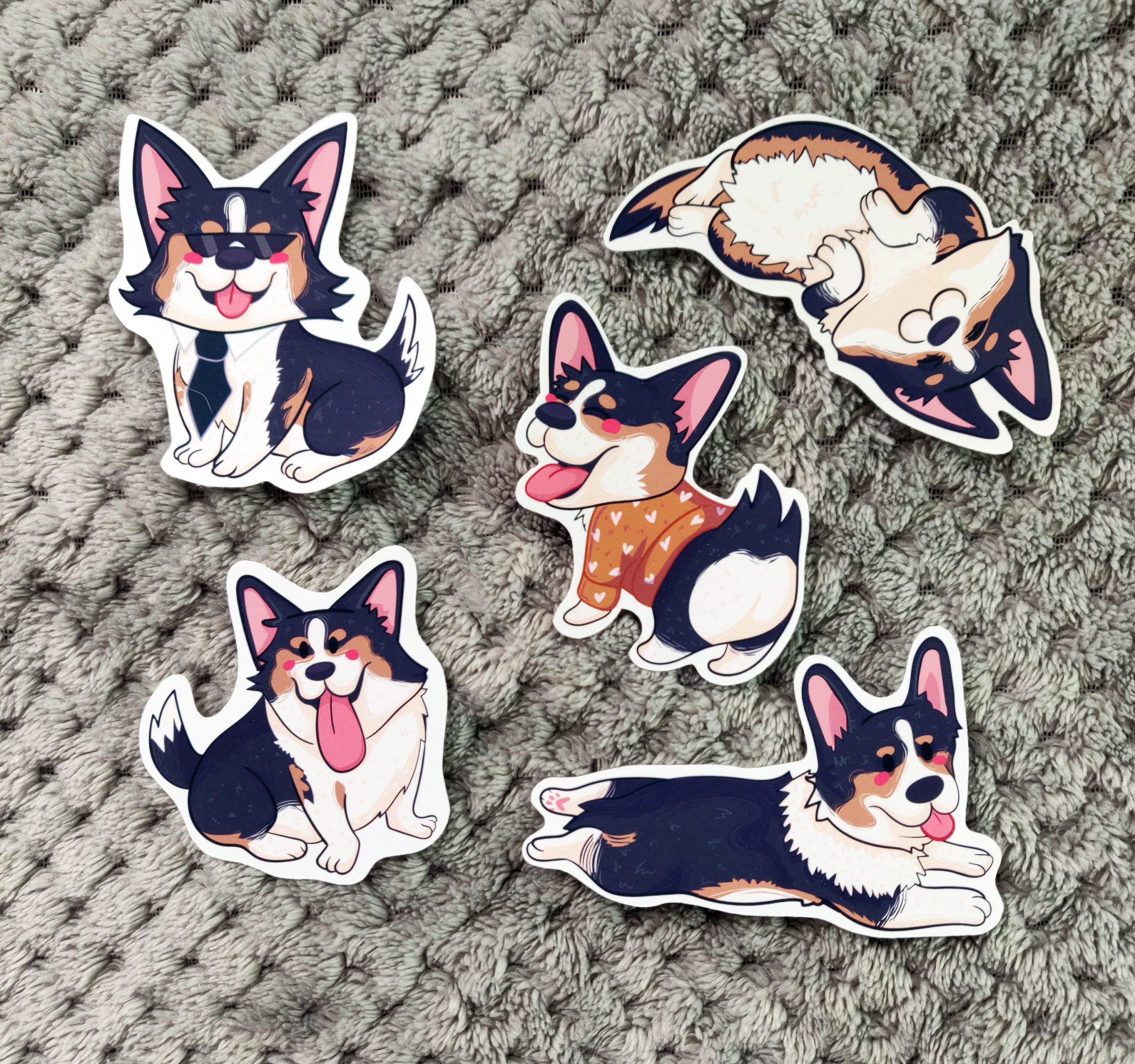 Corgi Vinyl Sticker Set Pembroke Welsh Corgi Tri-coloured | Etsy
