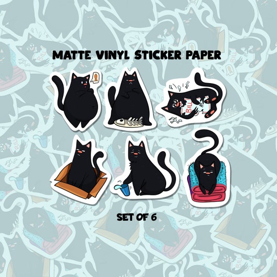 Black Cat Sticker Set Bad Cat Stickers Cats Behaving Badly | Etsy