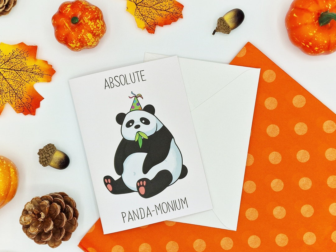 Absolute Pandamonium Card Pandemonium Card Panda Pun Funny Birthday ...