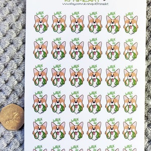 36 Corgi Dog Walk Stickers Dog Walkies Stickers Walk Me - Etsy